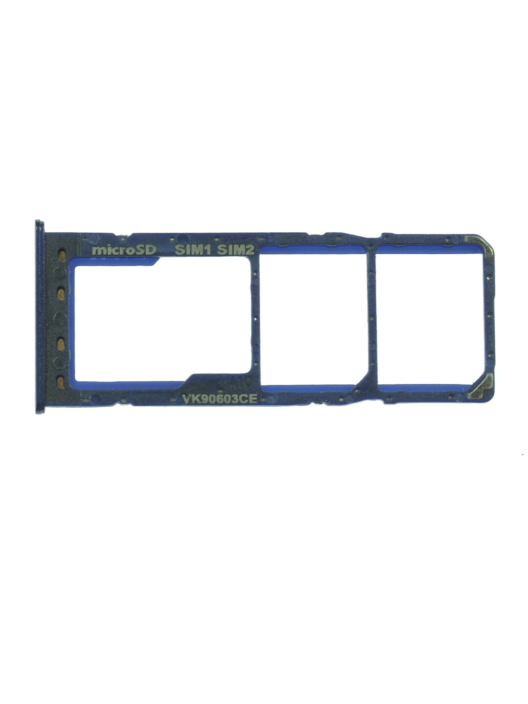 Держатель сим/карты памяти для Samsung A105/A10(2019) Sim2+Flash синий