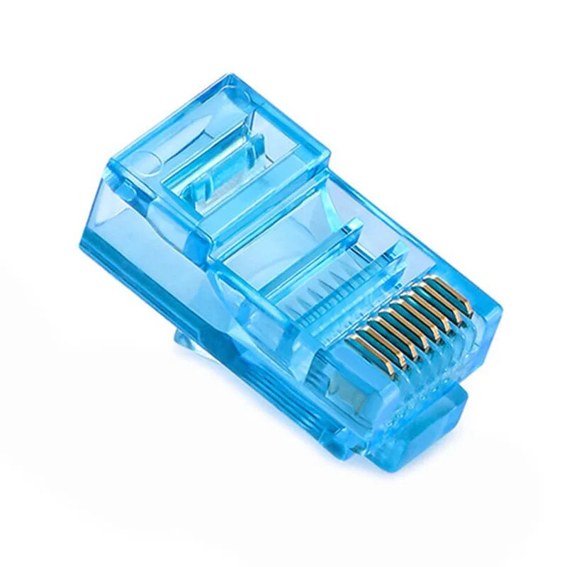 RJ45 коннектор Cat5e синий, 50 шт.
