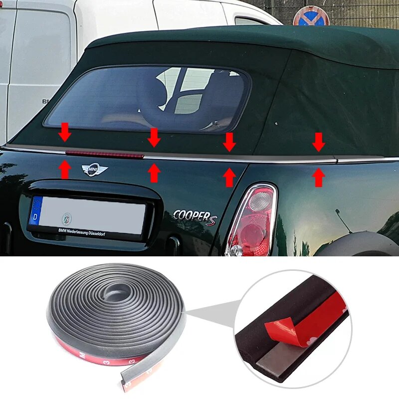 Для BMW Mini One Cooper S Convertible R52 (2001-2006), задний мягкий верхний уплотнитель для крыши, наборы для ремонта, самоклеящиеся
