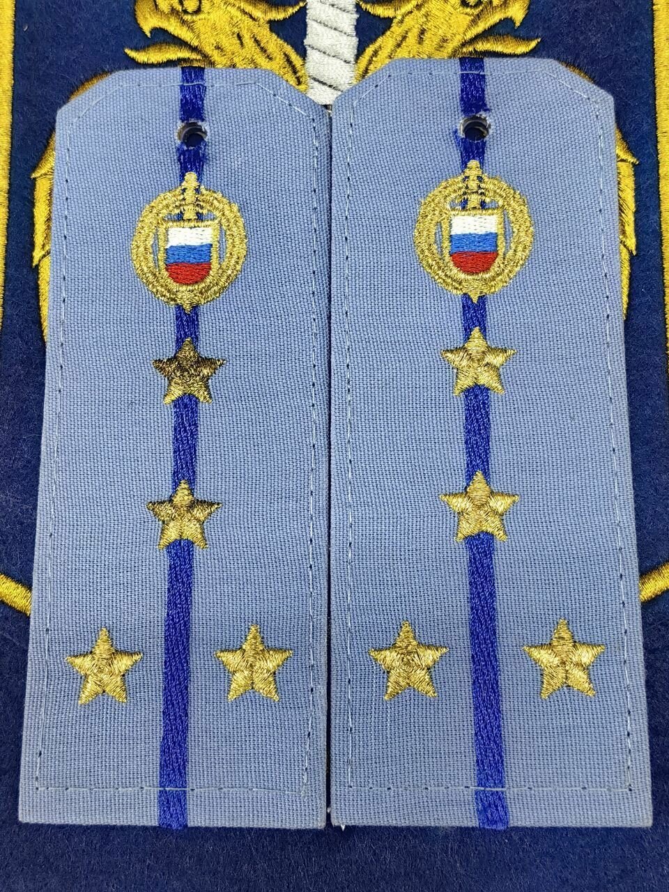 Погоны ФСО повседневные на рубашку капитан с эмблемой пластик