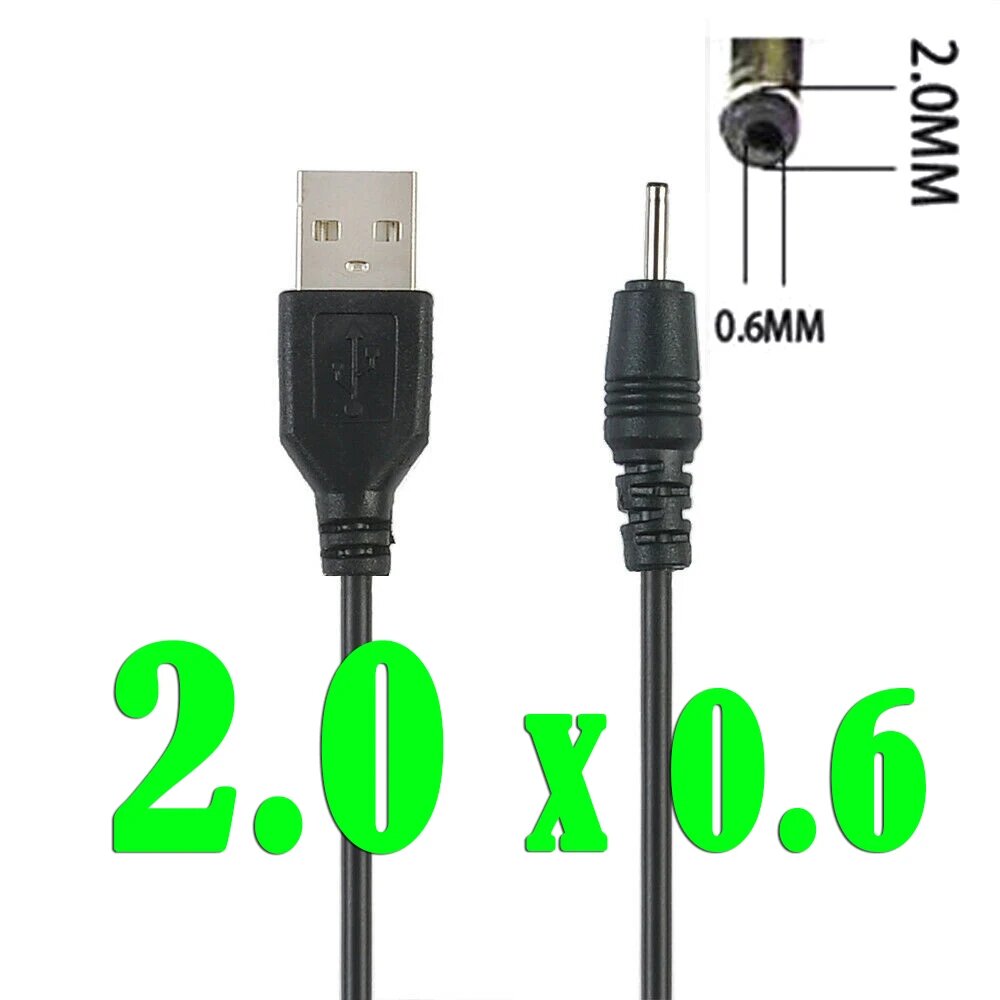 USB 2.0 A Male to DC 2.0*0.6mm 2.5*0.7mm 3.5*1.35mm 4.0*1.7mm 5.5*2.1mm 5V DC Barrel Jack Кабель питания Разъем Шнур зарядного устройства