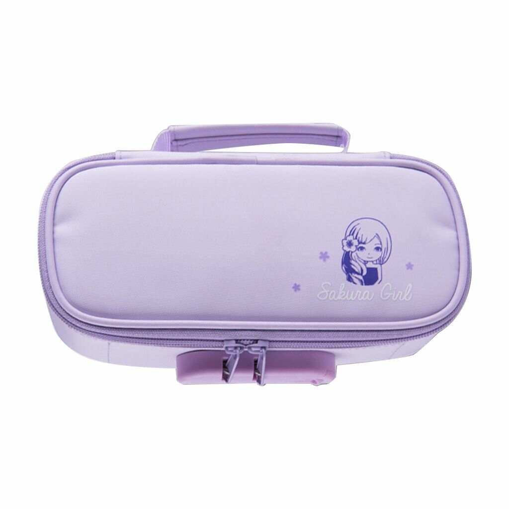 Пенал с замком паролем большой емкости-светло-фиолетовый