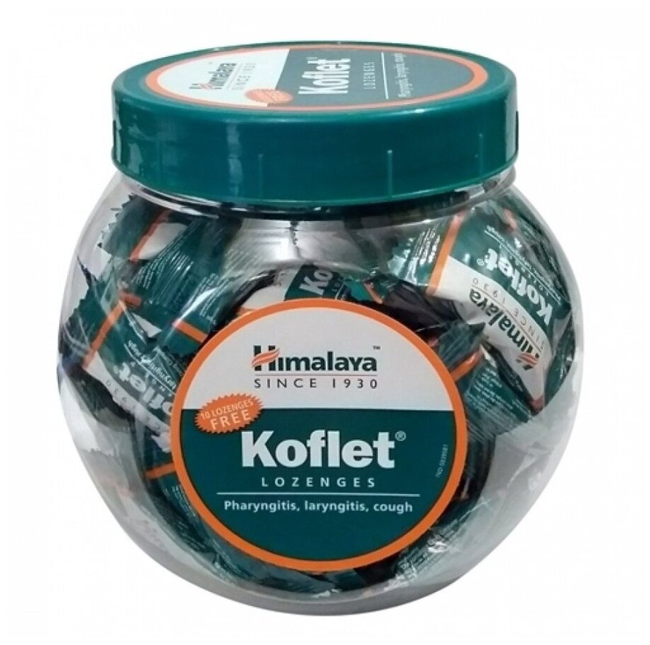 Леденцы Himalaya Herbals Koflet (Хималая Хербалс Кофлет) от кашля и боли в горле, 100 шт.
