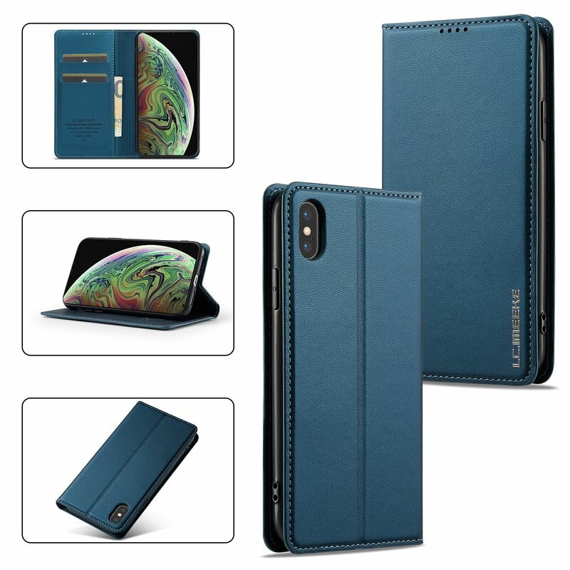 LCIMEEKE Премиум-класса Кожаный Чехол Для Apple iPhone X / iPhone XS (Айфон Х / Айфон ХС), Защитный Флип-чехол