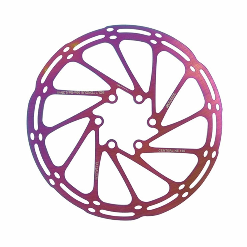 Тормоз для велосипеда, Цветной диск тормозной системы с шестью отверстиями - 160 мм
