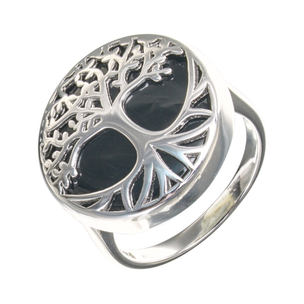 Перстень, серебро, 925 проба, родирование, оникс