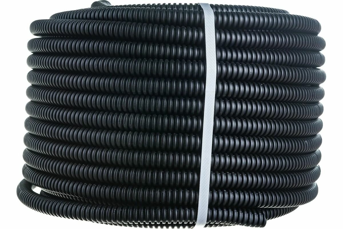 Гофрированная труба ЭРА ПНД черный d 16мм с зондом, легкая 50м Б0043779