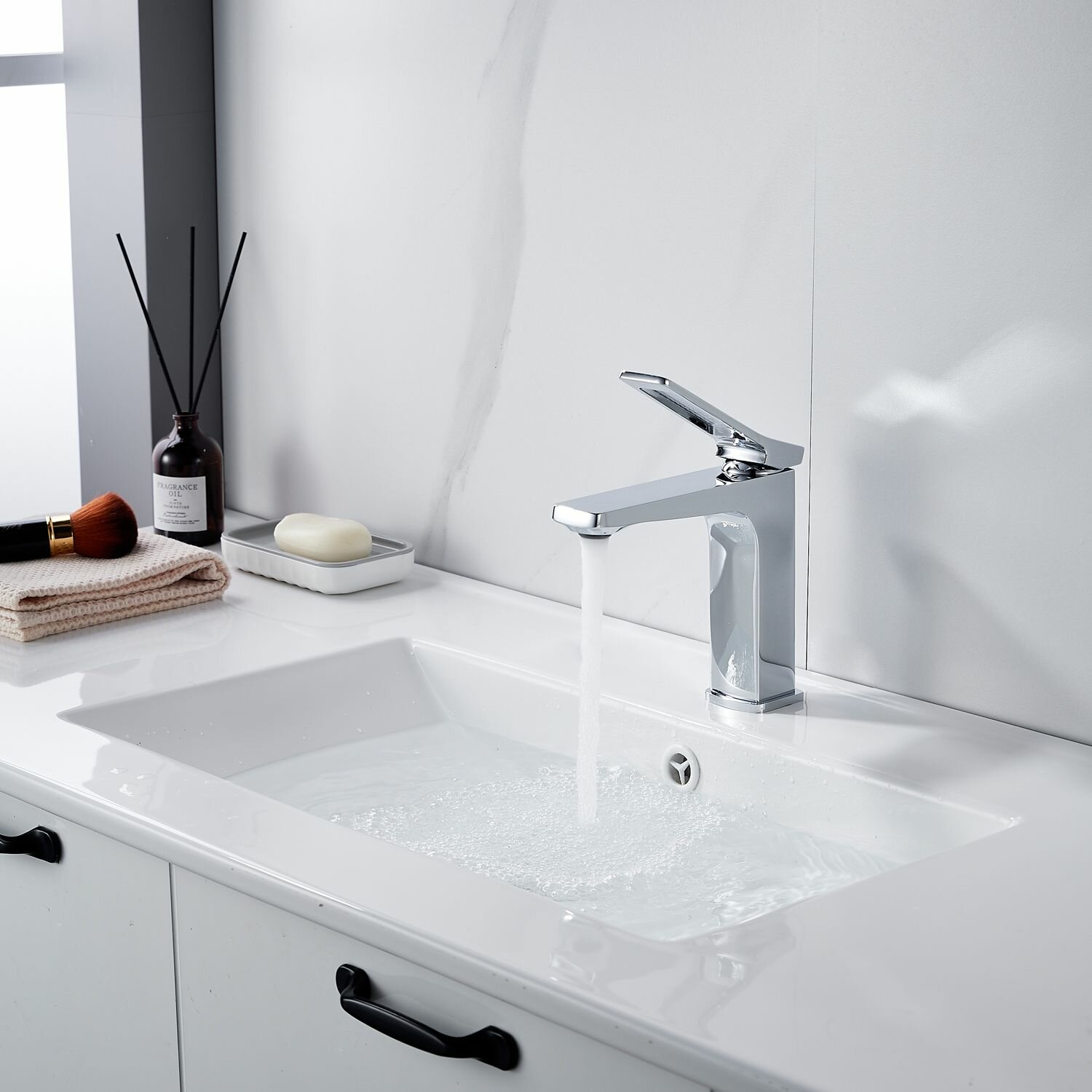 Смеситель для раковины Shevanik S4601, латунь CW617N, керамический картридж, хром