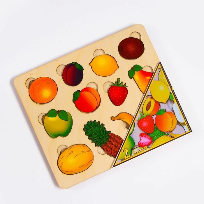 Рамка-вкладыш Нескучные игры "Фрукты", деревянная (7935)