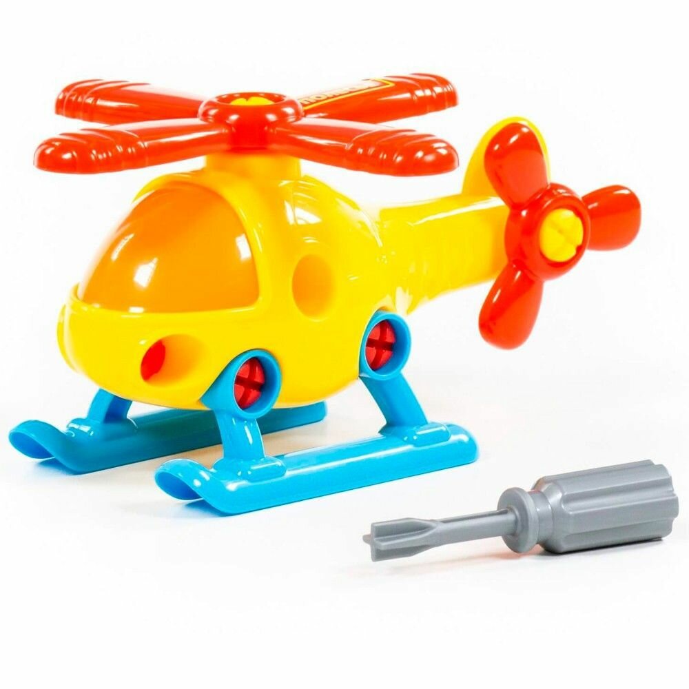 Конструктор-транспорт Полесье "Вертолет" (16 элементов) в пакете (78223)