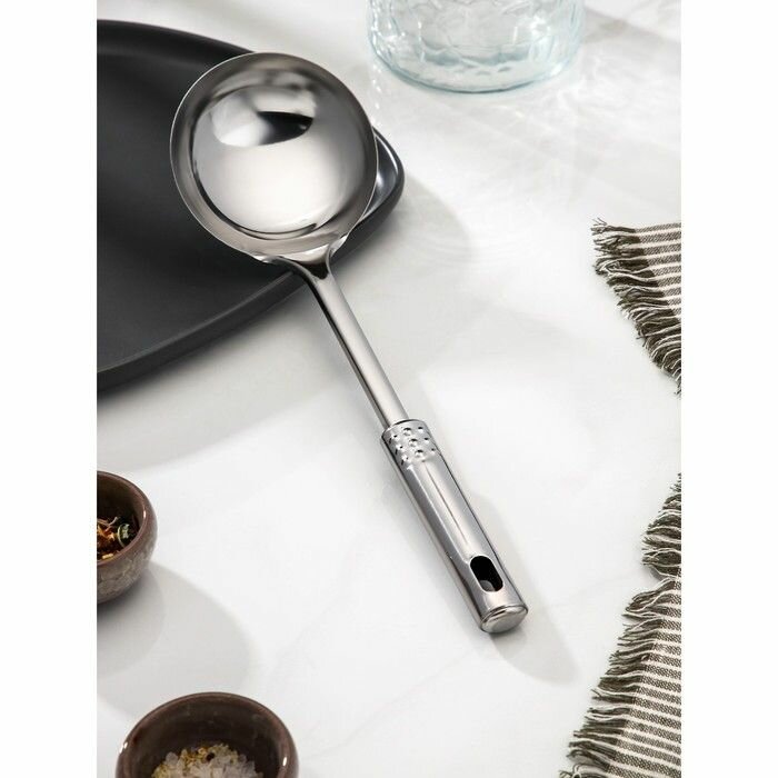 Половник Доляна Стандарт, h 31 см, цвет серебряный