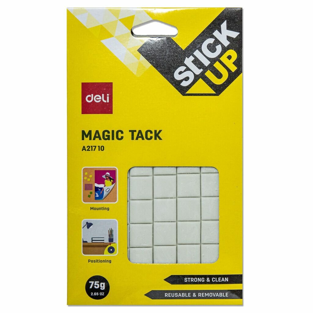 Клеевые пластины Deli "Stick Up", Magic Tack, 75 г, в блистере