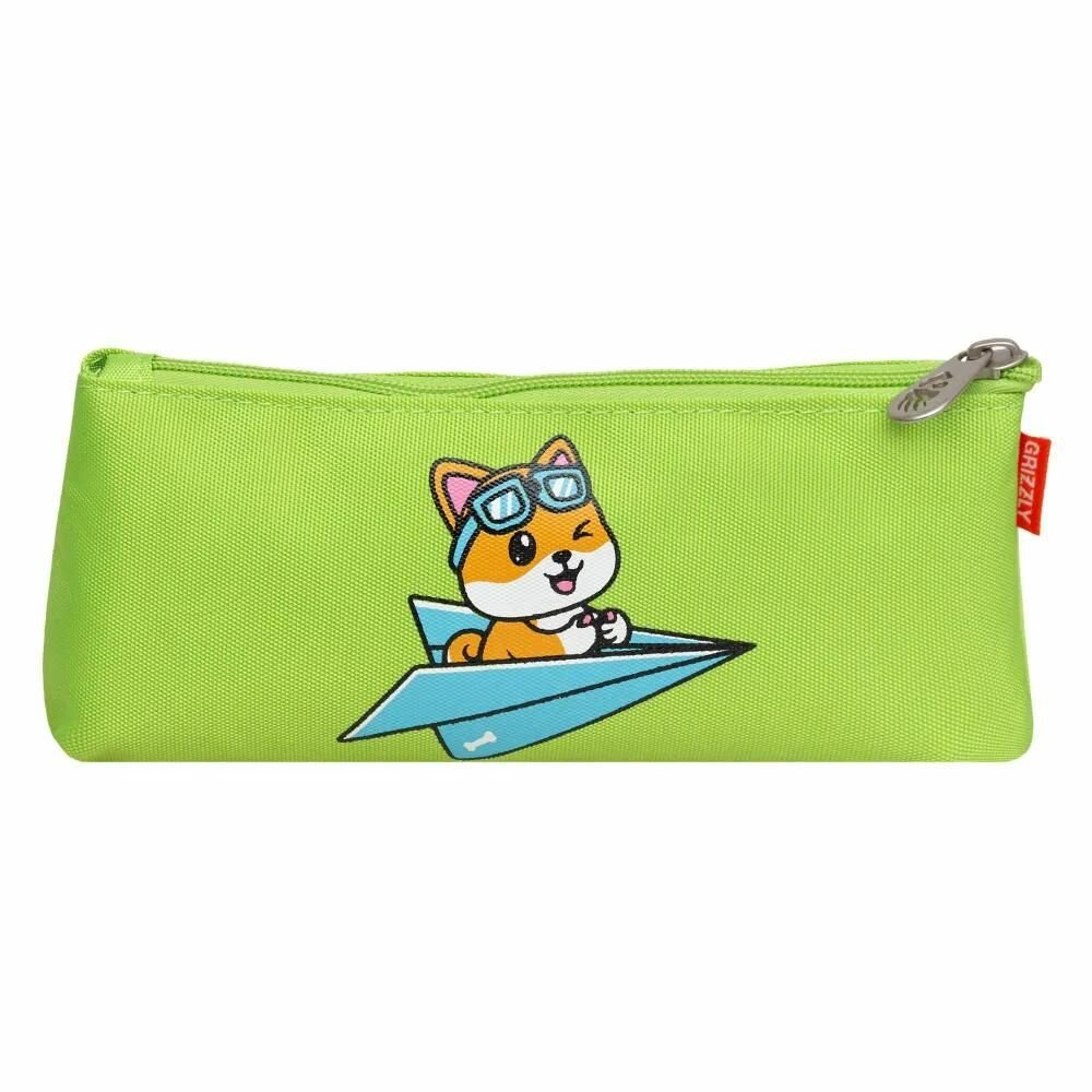 Пенал-косметичка Grizzly 22х9х6 см фисташковый, полиэстер (PL-33-14/2)