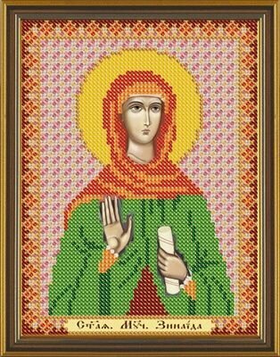 Канва Нова Слобода "Святая мученица Зинаида Тарсийская", ткань с рисунком, 13х17 см (БИС 5121)