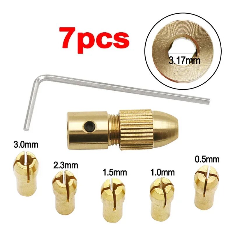 Латунные цанги Dremel 7 шт. 2,35/3,17/4,05/5,05 мм 7pcs 3.17mm