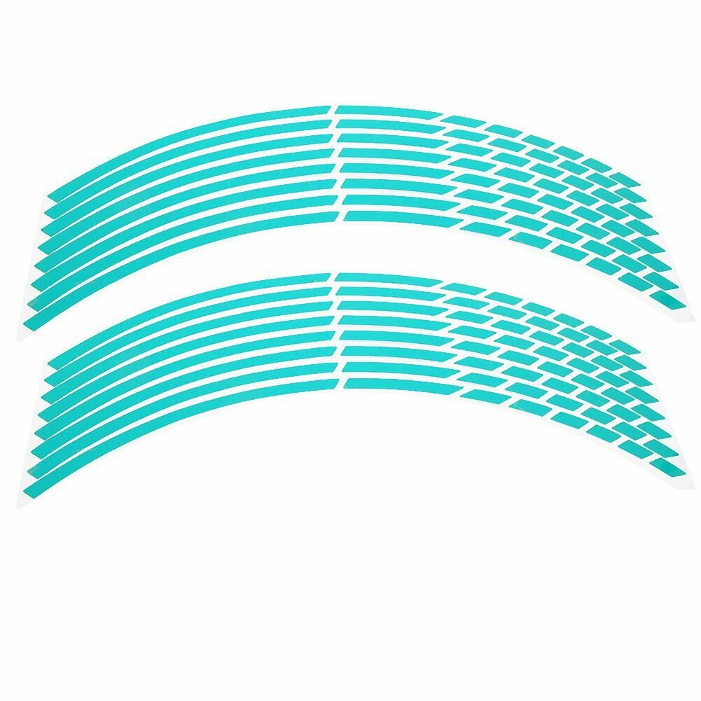 16 наклеек на колеса, клей в полоску на светоотражающем ободе, подходит для колес диаметром 16-18 дюймов (зеленый)