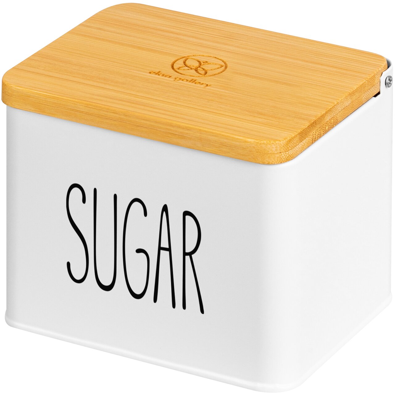 Sugar Банка для сахара 1.5 л металл/бамбук, белая, хранение на кухне, стильная организация