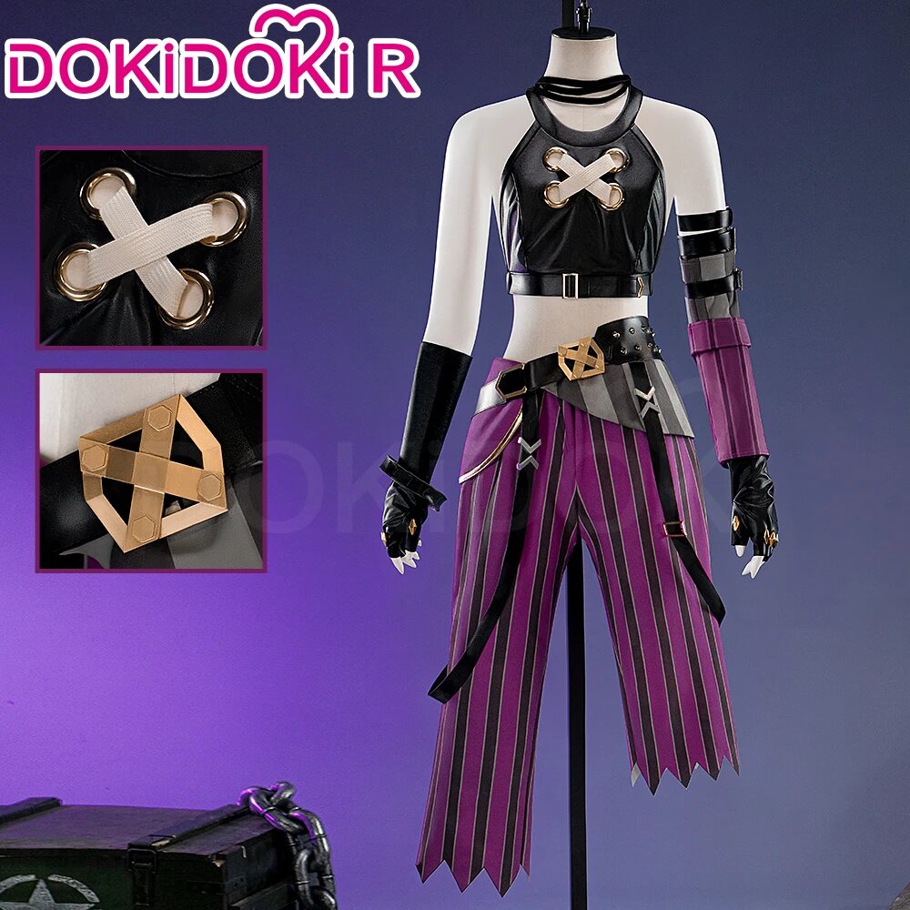 В наличии: Костюм для косплея Jinxx из игры DokiDoki-R (XS-3XL), женский костюм Jinxx для косплея, L