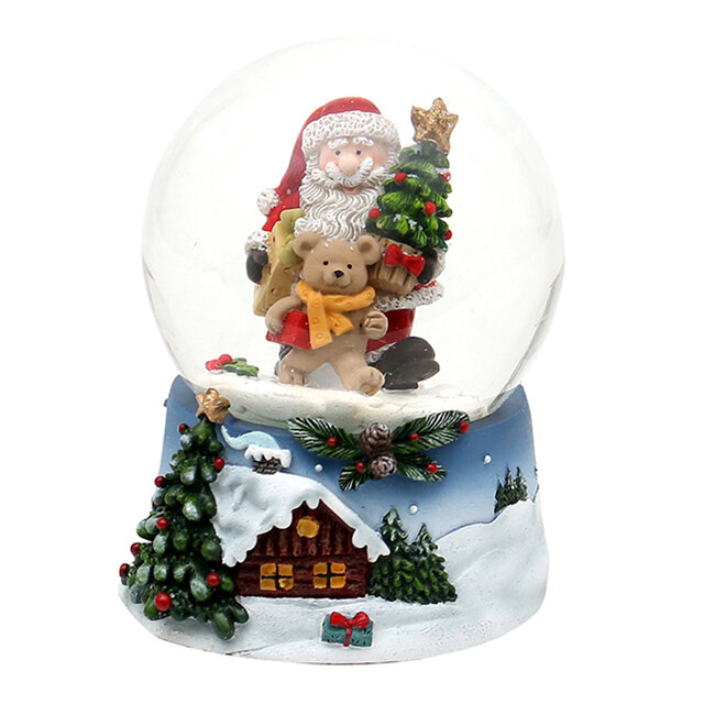 Снежный шар Санта-Клаус с Мишкой Тедди 9 см, Sigro, 50-1865-2