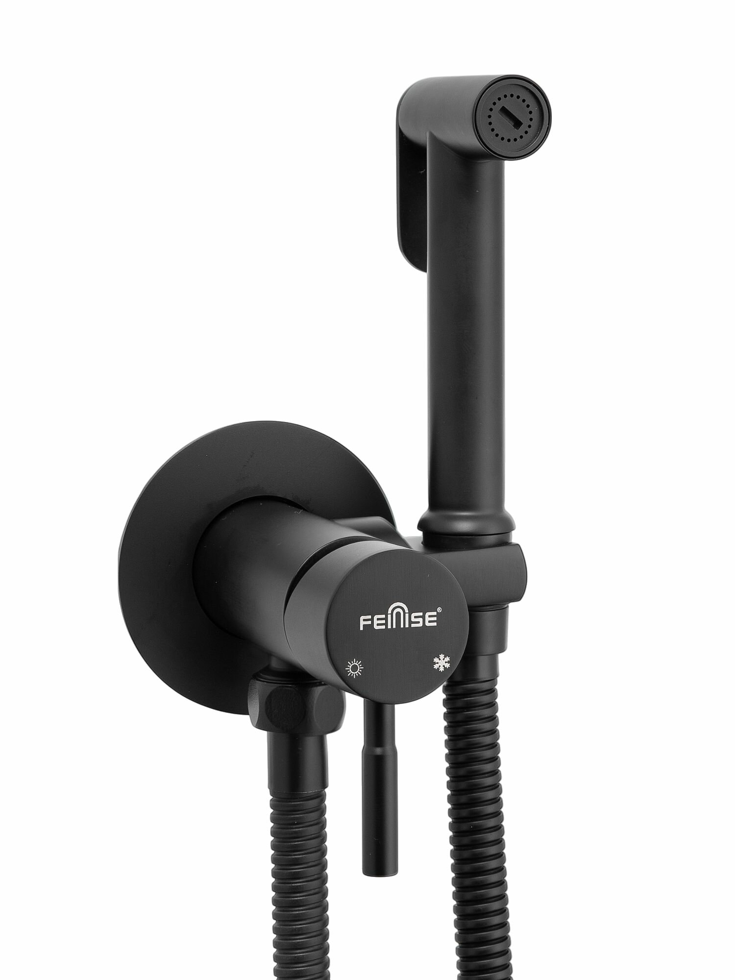 Гигиенический душ для унитаза биде со смесителем черный матовый, с лейкой и шлангом