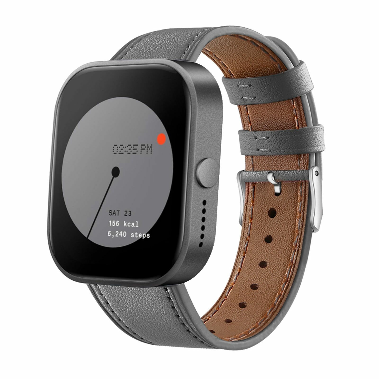 Ремешок MyPads для Nothing Watch Pro, Кожаный винтажный серый