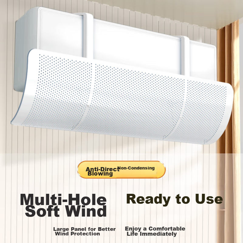 Yibaili Air Conditioner Wind Deflector, Anti-Direct Blowing, Wall-Mounted, Universal, No Installation Or Drilling Required, for Postpartum Women And Infants, Ceramic White, 5716Y