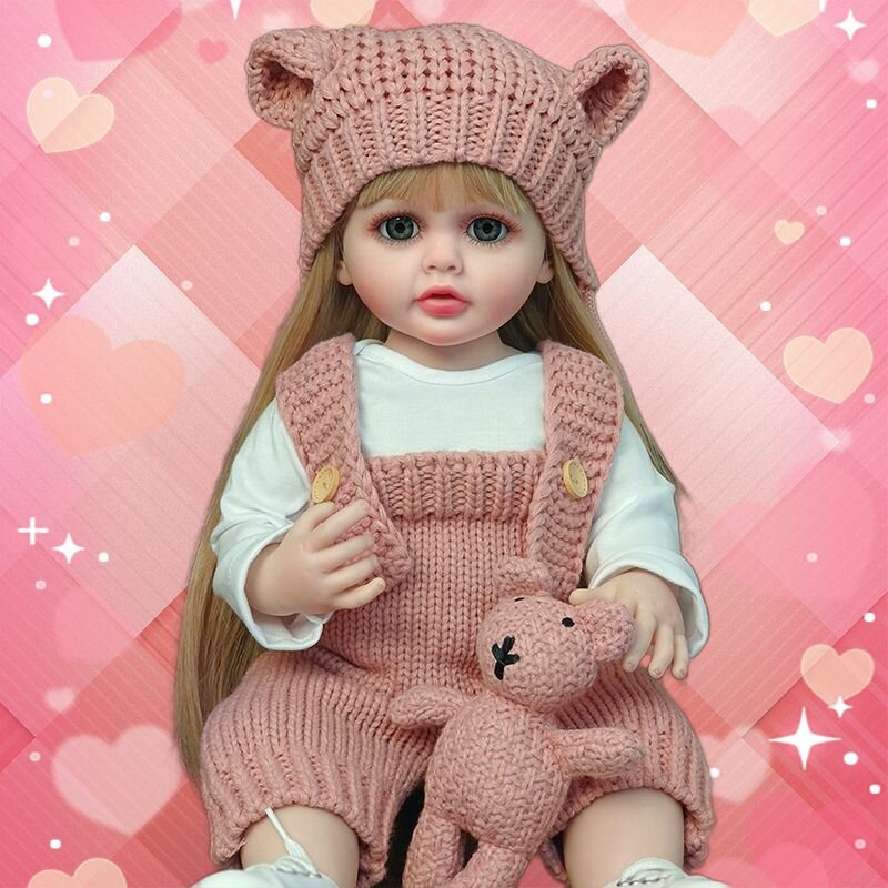 Кукла Реборн Cherrytoys, кукла-торс, 55см, голубые глаза, можно купать