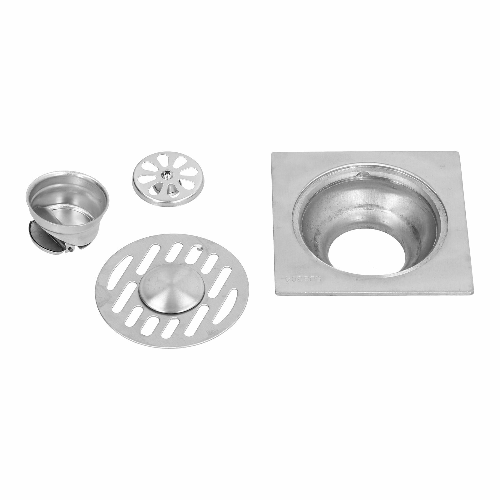 Слив для пола из нержавеющей стали, самогерметизирующийся сетчатый фильтр для стиральной машины для кухни, ванной комнаты, глянцевый двойного назначения
