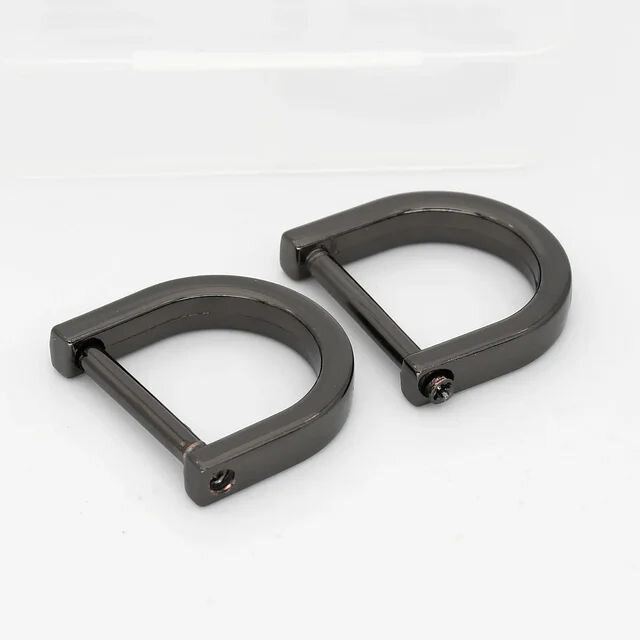 Ручкодержатель для сумки, 30 мм, 2 шт, чёрный, полукольцо разборное (скоба), D-образное кольцо, держатель для ручки