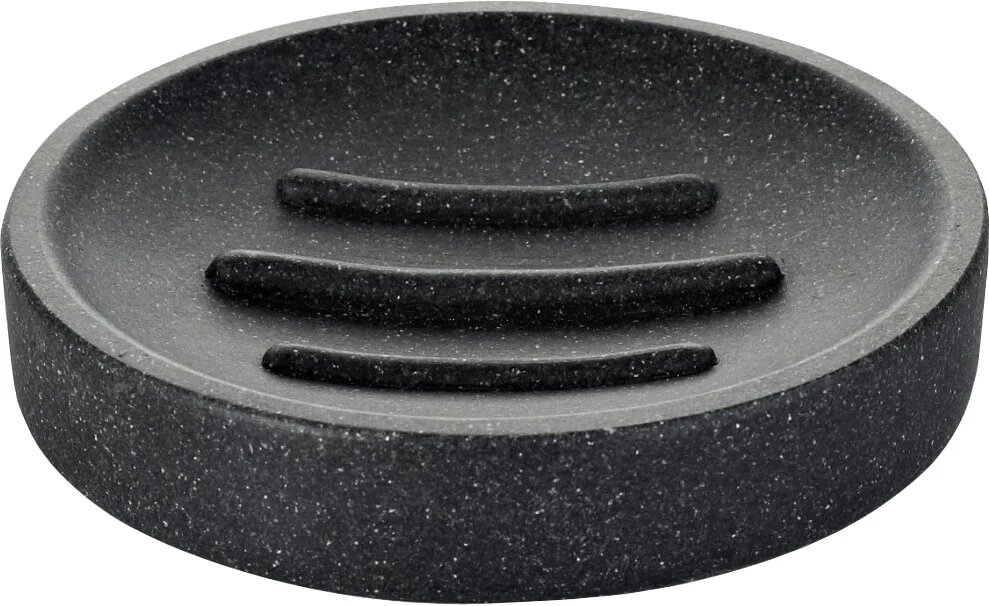 Мыльница Ridder Stone 22010310 настольная, черная, круглая