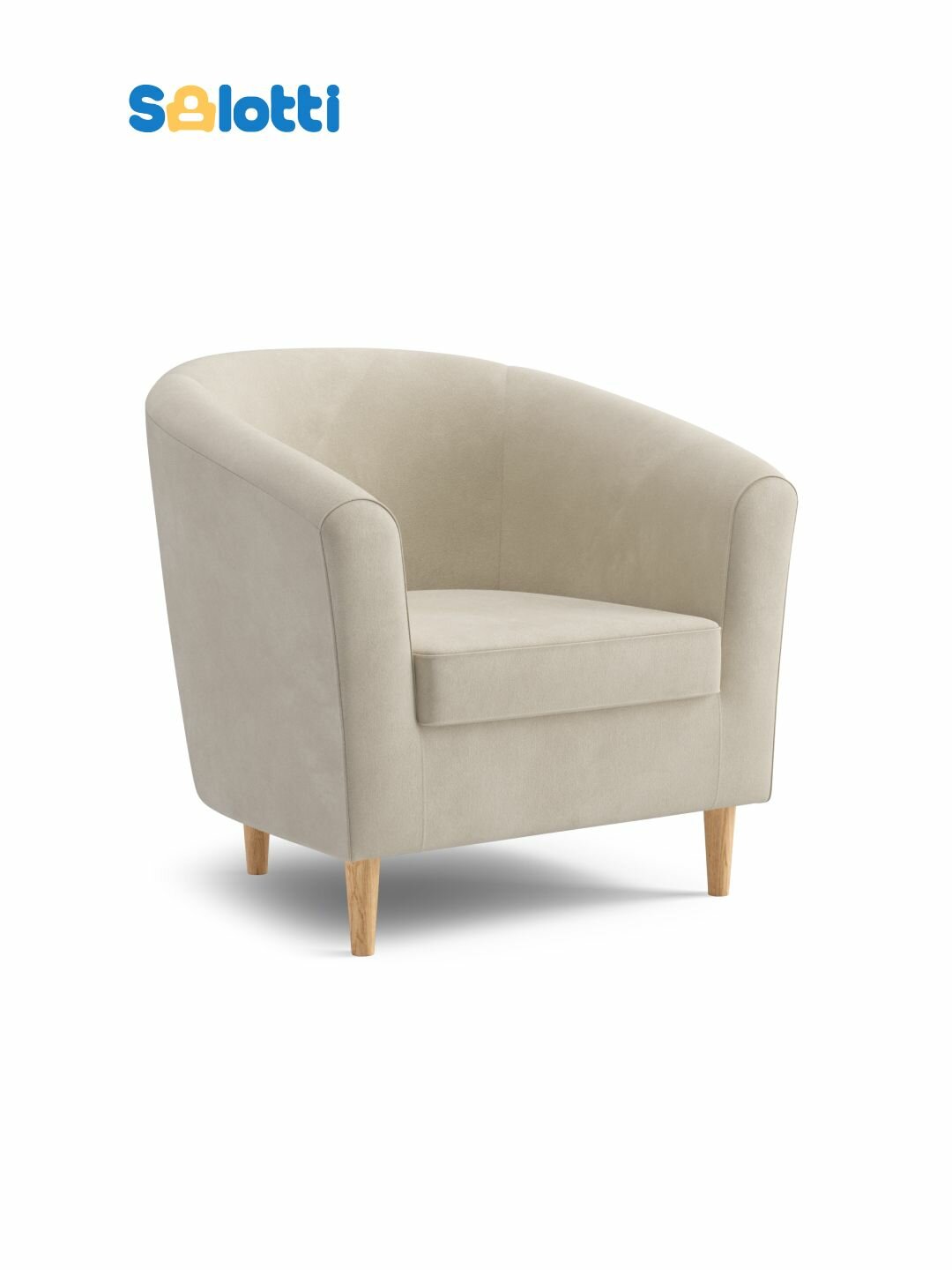 Кресло мягкое Salotti веста велюр Ice mini бежевый