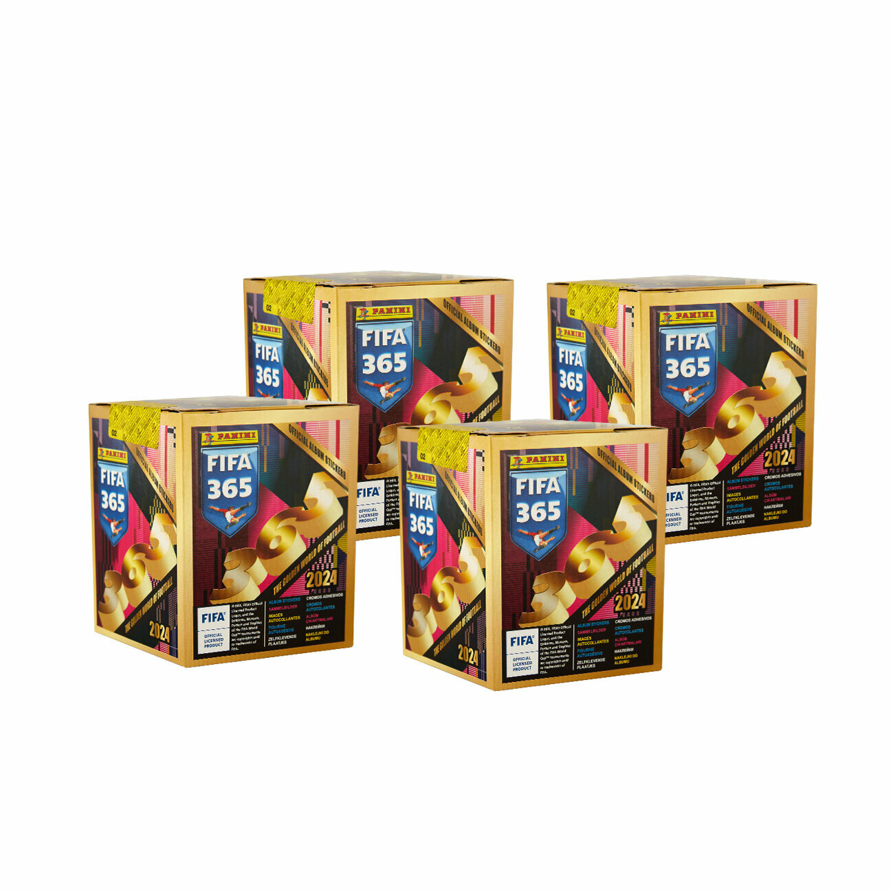 Наклейки для коллекционирования Panini FIFA 365-2024, 4 бокса, 1000 наклеек