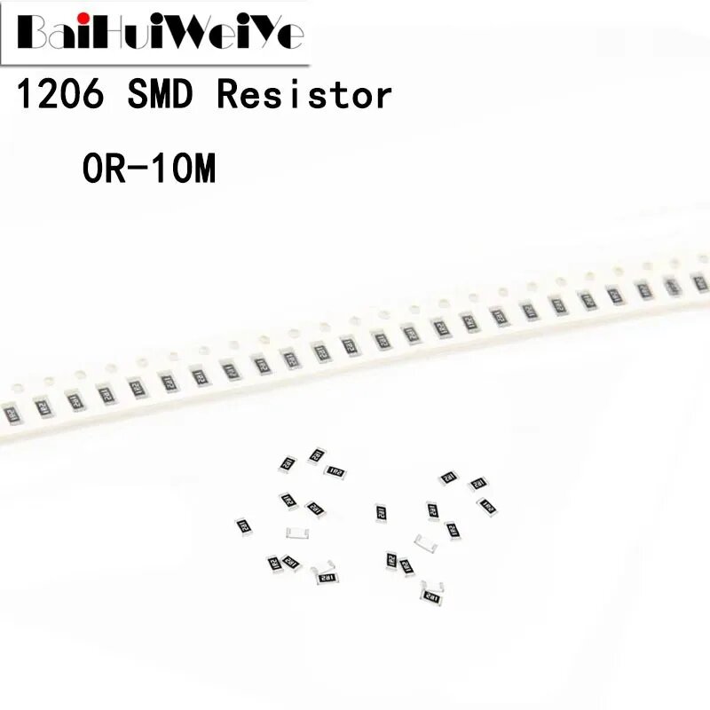 100 шт. SMD резисторов 1206 0R~10M 1/4Вт 4.7K