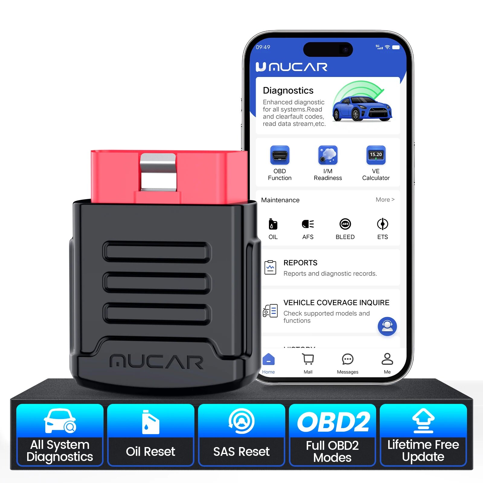 Диагностический сканер MUCAR BT200 BT200 PRO OBD2, Bluetooth-инструмент для диагностики автомобиля, полная система для диагностики пожизненной бесплатной сброса масла, BT200