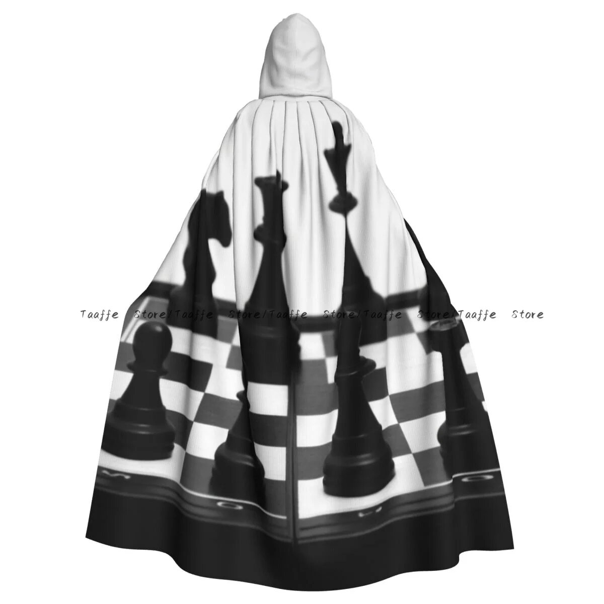 Черный белый плащ ведьмы полиэстер Color10