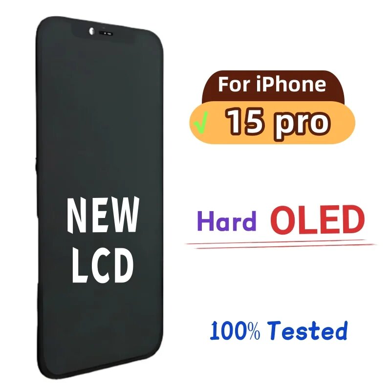 Новый TFT OLED-дисплей для iPhone 13 14/15 Pro Max 14 15 Plus Incell ЖК-дисплей с большой насечкой и 3D-сенсорным экраном, сменный дигитайзер hard OLED For-15pro