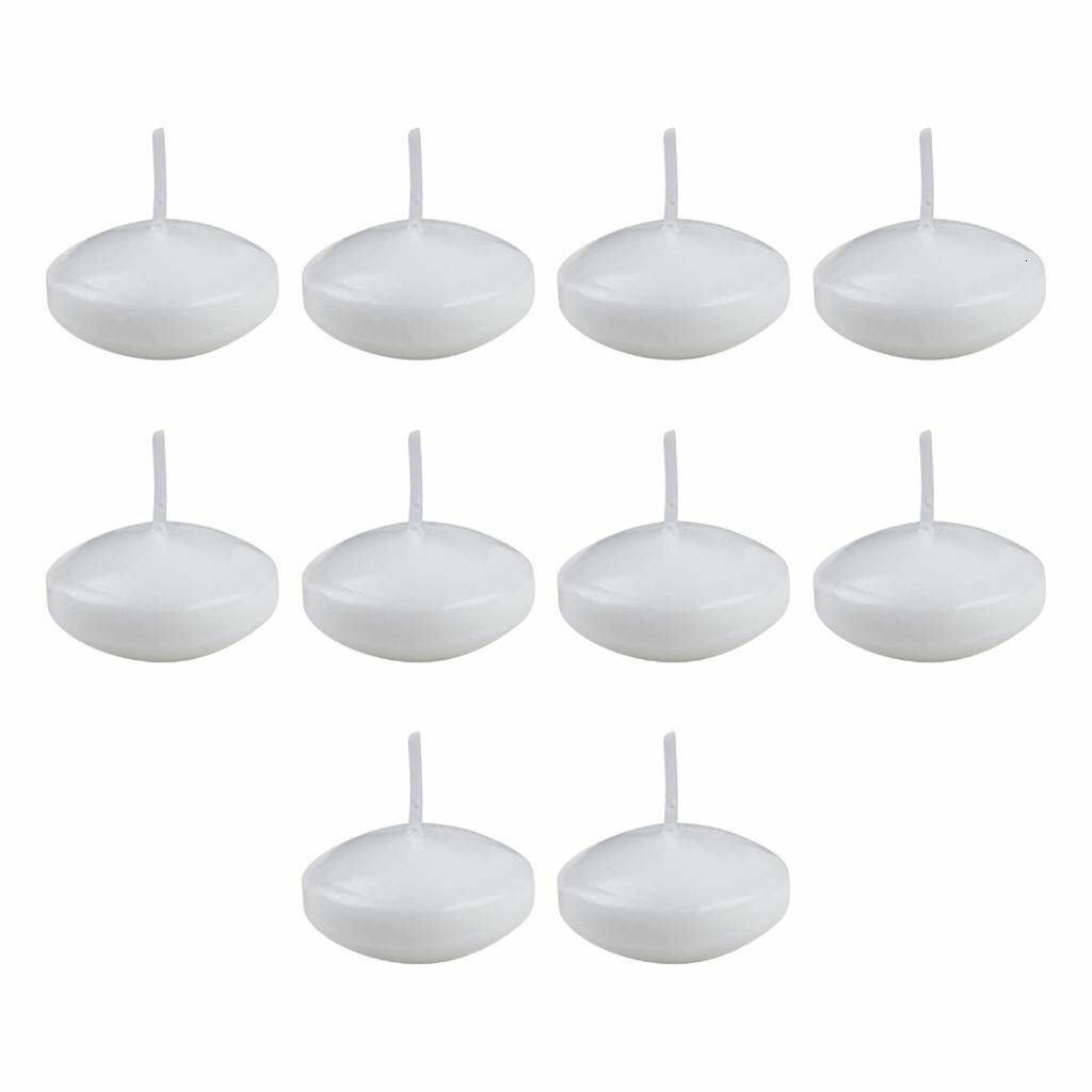 10 шт. плавающие свечи без запаха, Белый
