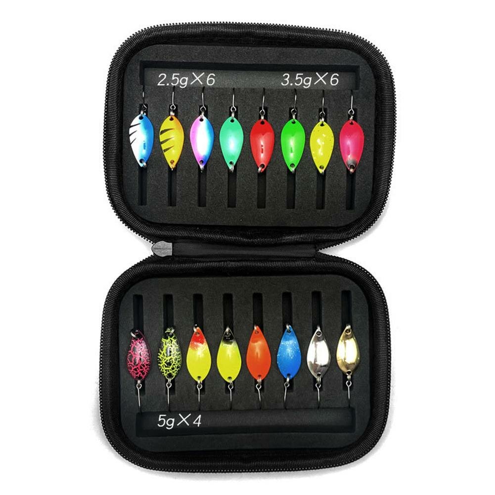 Блесна вертушка для рыбалки, подарочный рыболовный набор блесен для спиннинга, 16 штук в кейсе