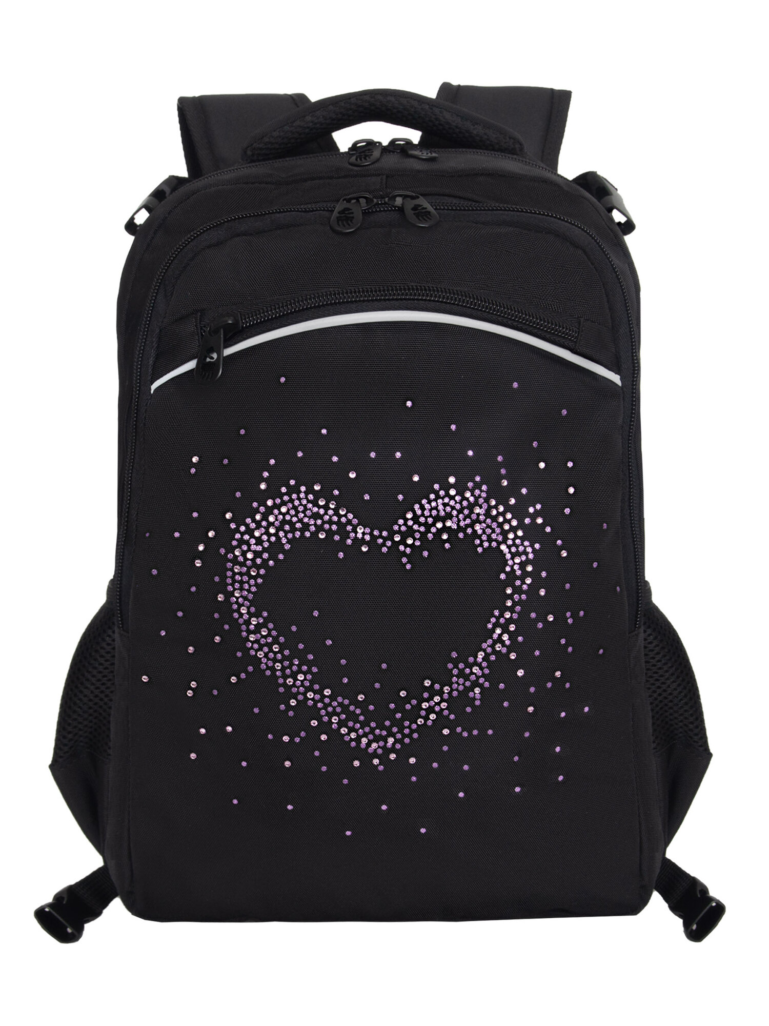 Рюкзак школьный GRIZZLY в комплекте с мешком для обуви или формы, с карманом для ноутбука 13", для девочки, RG-569-1/2