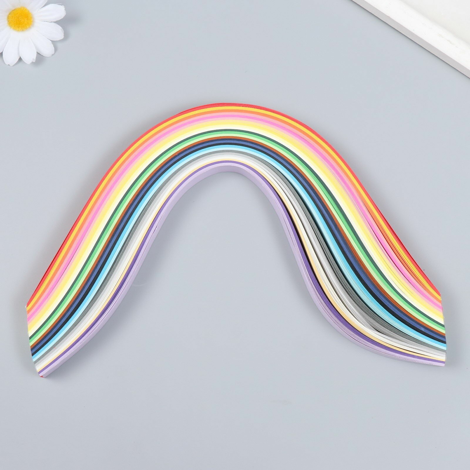 Полоски для квиллинга 260 полосок "Цветные", ширина 1.5 см, длина 34 см