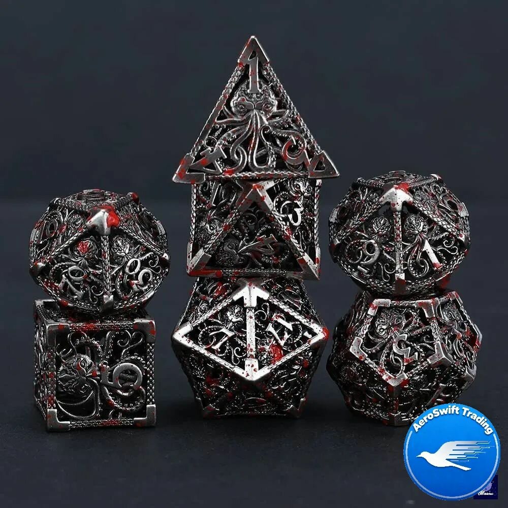 Набор металлических кубиков DND, многосторонние кубики Ктулху