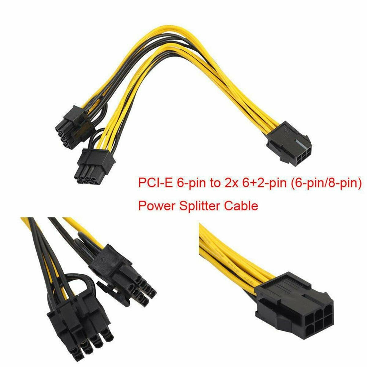 PCI-E 6-контактный на 2x6 + 2-контактный (6-контактный / 8-контактный) кабель питания PCIE-разветвитель PCI Express Futu