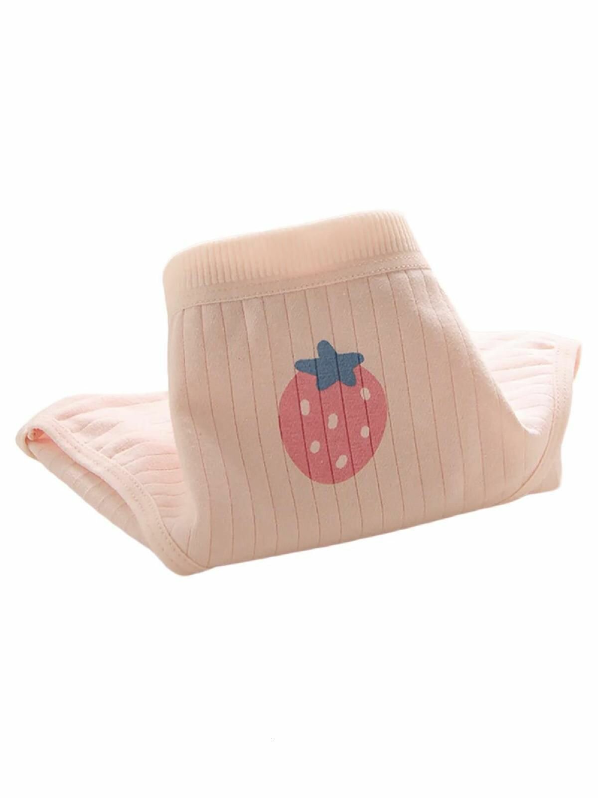 Трусы женские хлопковые с принтом аниме, розовая клубника - L