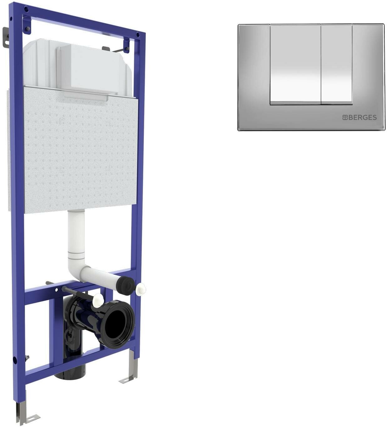 Инсталляция для скрытого монтажа унитаза "Novum" кнопка S3 хром глянец