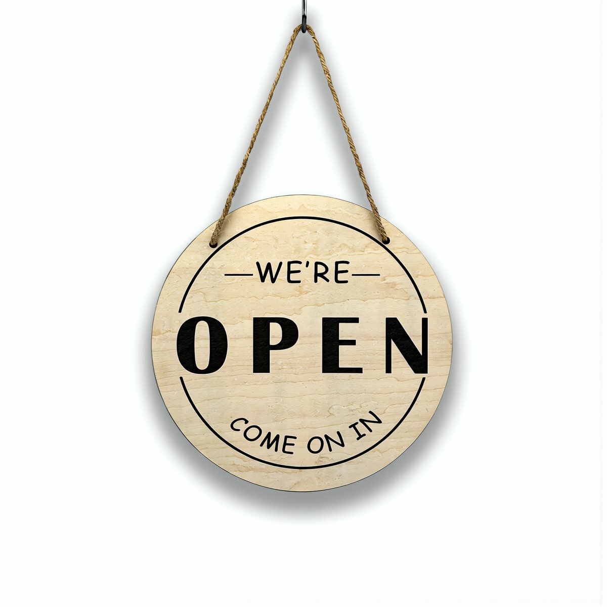 Небольшая деревянная табличка указатель для туалета 22х14 см для кафе ресторана и офиса быстрая установка, Круглый open-22*0,7 см (односторонняя печать)
