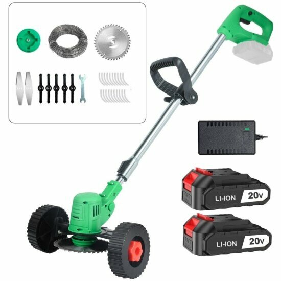 Триммер-газонокосилка аккумуляторный Zitrek GreenCut 20 Pro, 2*20В 2Ач, колеса (082-2005)