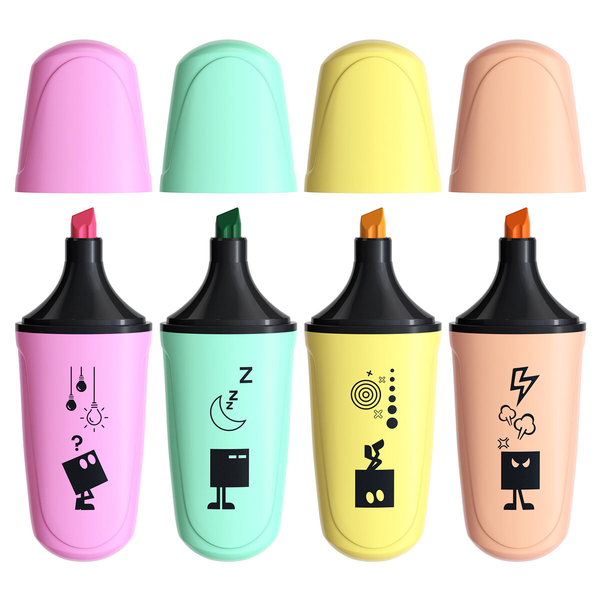 Комплект 50 шт, Текстовыделитель Berlingo "Textline HP100" мини, пастельные цвета, ассорти, 1-5мм