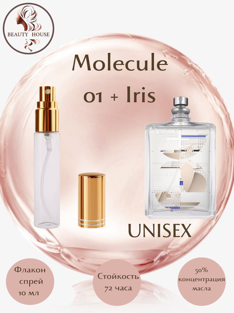 Духи масляные Molecule 01 + Iris масло спрей 10 мл унисекс, древесные