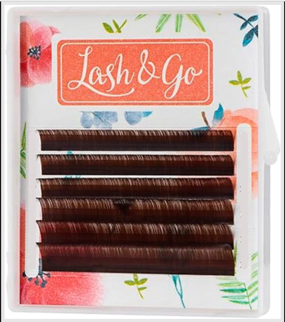 Коричневые ресницы Lash&Go Latte D 0.07 mix 8-13 мм (6 линий)