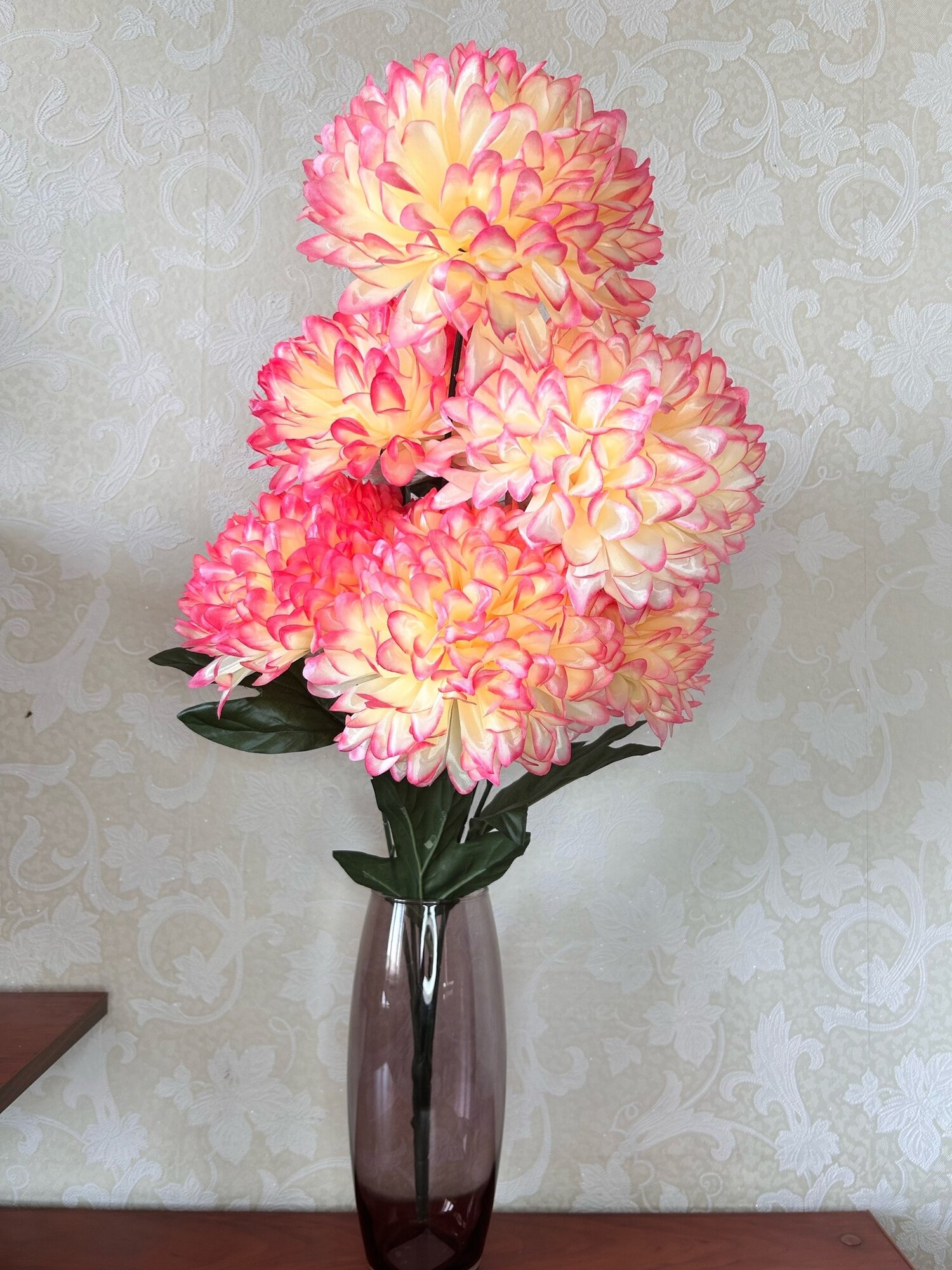 Астра Королевская Розово-Белая, Искусственные цветы, Декор для дома, Декор для сада